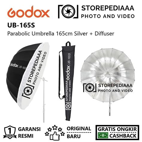 Jual Godox Ub 165s Parabolic Umbrella 165cm Silver Dpu 165t