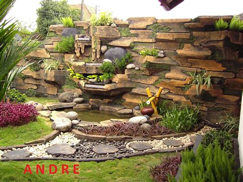 PIRDOT Contoh Relief Tebing Air Terjun Kolam Hias Alami