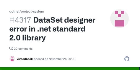 Dataset Designer Error In Net Standard 20 Library · Issue 4317