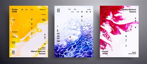 추상 벡터 플래카드 유체 아트 커버의 텍스처 팩 디자인 커버 초대장 전단지 등에 적용할 수 있는 트렌디한 배경 노란색 파란색 빨간색 및 흰색 창조적 인 무지개 빛깔의 작품