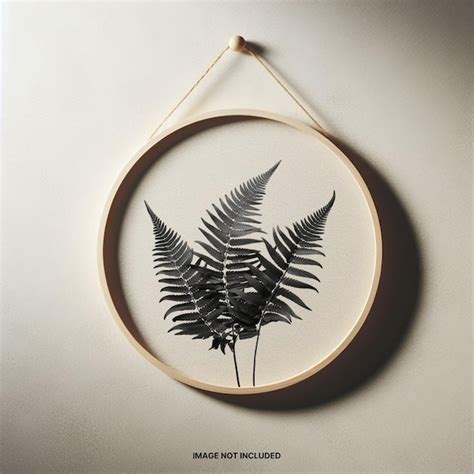 Premium Psd Hanging Circle Frame Wood Mockup