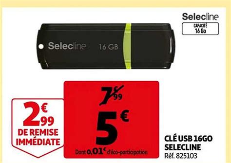 Promo Clé Usb 16go Selecline chez Auchan iCatalogue fr