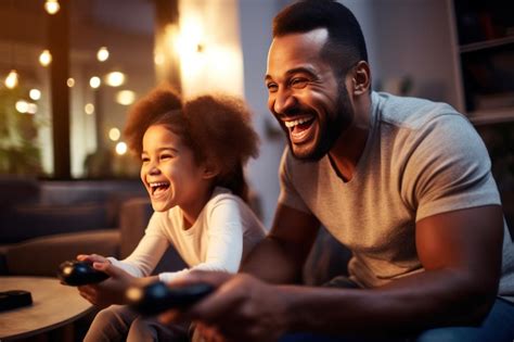 Premium Ai Image Father And Daughter Bond Over Video Games Picture