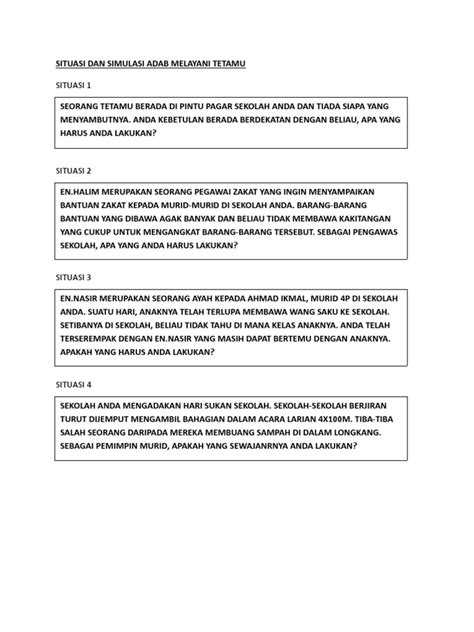 Situasi Dan Simulasi Adab Melayani Tetamu Pdf