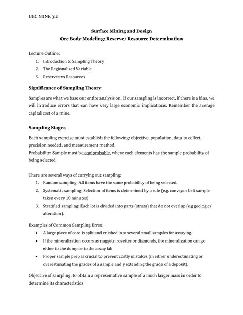 Lecture Notes Surface Mining And Design Complete Surface Mining And