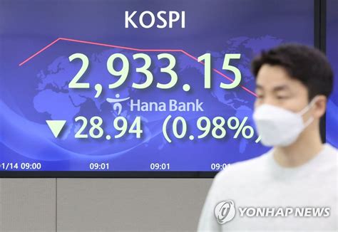 코스피 하락 출발장중 2930대로 후퇴 나무뉴스