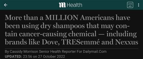 Dr Avi Dascalu MD PhD On Twitter Unilever Recalled Over Million Dry Shampoos Last Week