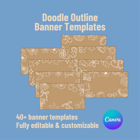 Doodle Outline Banner Templates Party Banners By Kelli