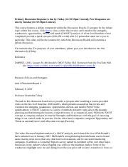 MGMT455 Unit 1 DB 2 Docx Primary Discussion Response Is Due By Friday
