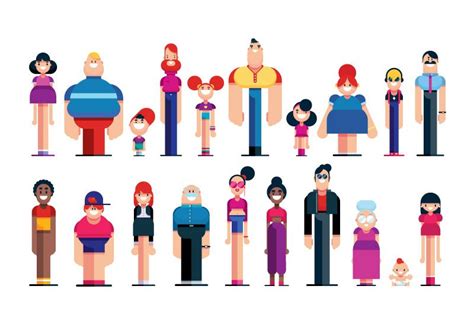 20 Beautiful Flat Design Bodies Character Flat Design Character