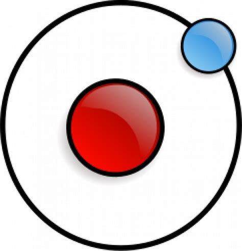 Red Proton And A Blue Electron In Circular Orb Vector Free Download
