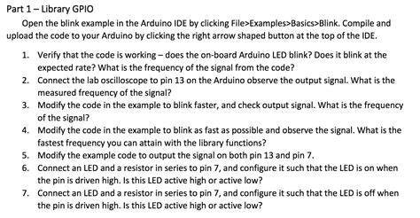Part Library GPIO Open The Blink Example In The Chegg