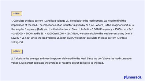 Solved â€¢ Calculate The Load Current Il And Load Voltage Vl â