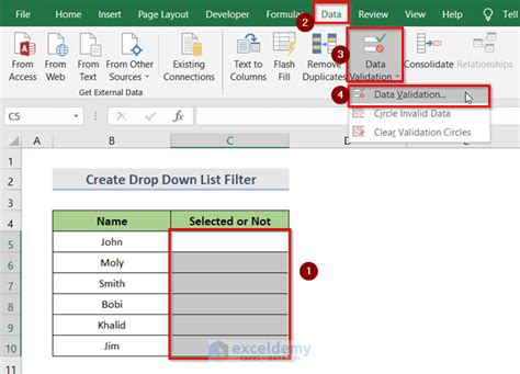 how to create drop down list with filter in excel 7 methods excel create list from range