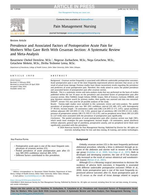 Pdf Prevalence And Associated Factors Of Postoperative Acute Pain For