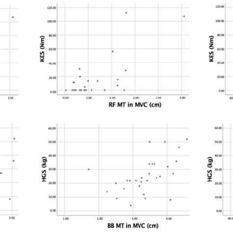 Graphs From The Correlation Analysis Between The Ultrasound Outcomes