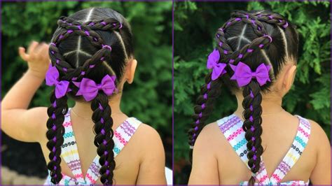 Peinado Para Niñas Trenzas Cruzadas De 4 Cabos Con Listóntrenza De 4