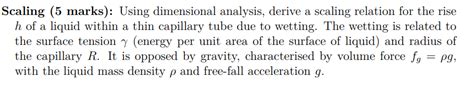 Solved Scaling Marks Using Dimensional Analysis Derive Chegg Com