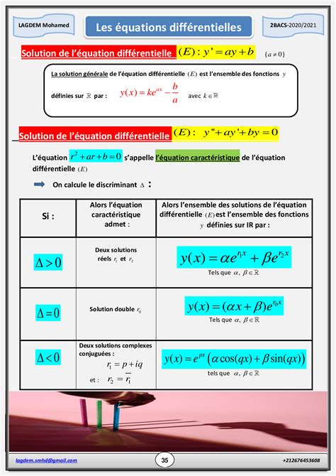Équations Différentielles Résumé De Cours 6 Alloschool
