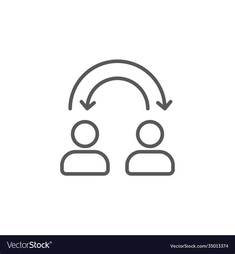 Transfer Between User Accounts Icon Symbol Vector Image