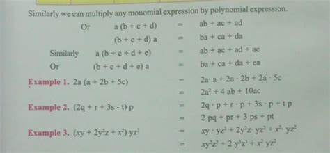 Similarly We Can Multiply Any Monomial Expression By Polynomial Expressio
