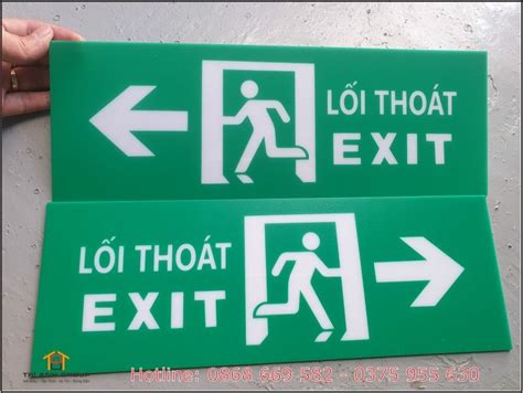 Biển Báo Exit In Uv Biển Báo Lối Thoát Hiểm Bằng Mica