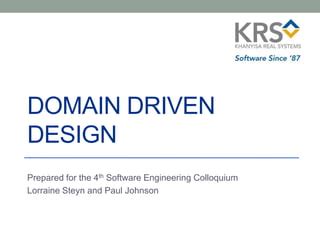 Domain Driven Design In An Agile World PPTX