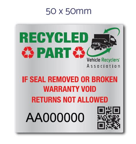 Vra Void Label Square Serial Barcode Parts Labelling Solutions