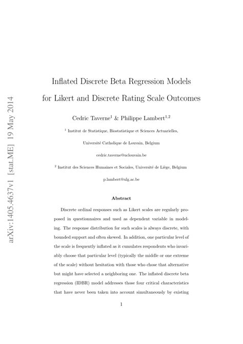 pdf inflated discrete beta regression models for likert and discrete