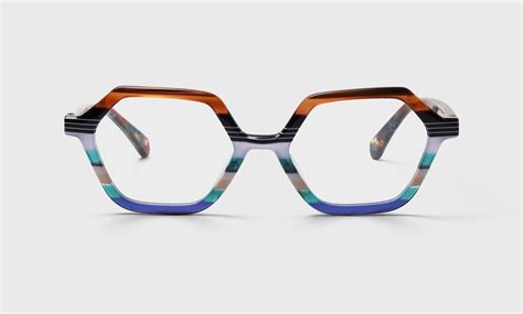 Fussbudget 57 Teal And Blue Stripe Front With Teal Tortoise Temples