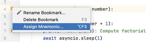 Bookmarks Pycharm Documentation