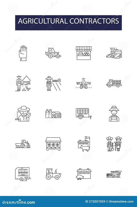 Vectorpictogrammen En Tekens Voor Landbouwcontractanten Kwekers Van