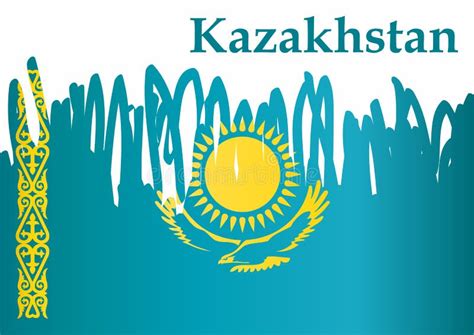 哈萨克斯坦共和国国旗 矢量图像 向量例证 插画 包括有 èƒœåœ æ¨¡å¼ ä¿¡å ·æ—— 199909903
