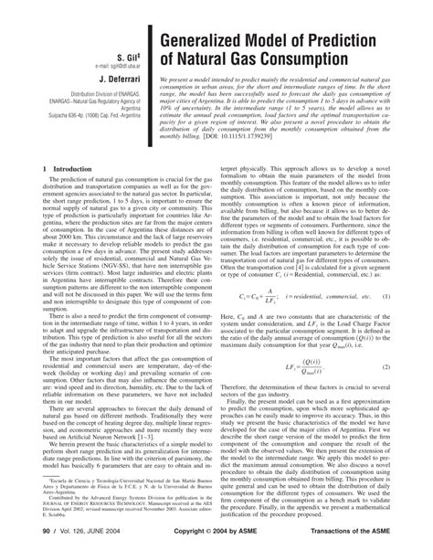 Pdf A Novel Model For Predicting Natural Gas Consumption