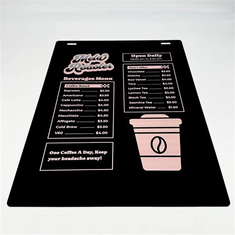 Custom Metal Cafe Menu Sign Hanging Business Display Etsy