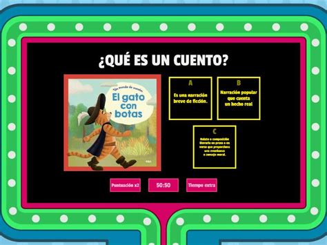 ELEMENTOS Y CARACTERISTICAS DE UN CUENTO Gameshow Quiz