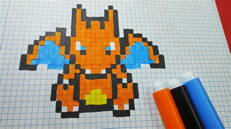How To Draw Charizard From Pokemon Pixel Art Youtube