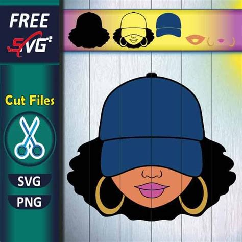 Afro Woman Cap Low SVG Free African American Woman SVG Black Woman SVG