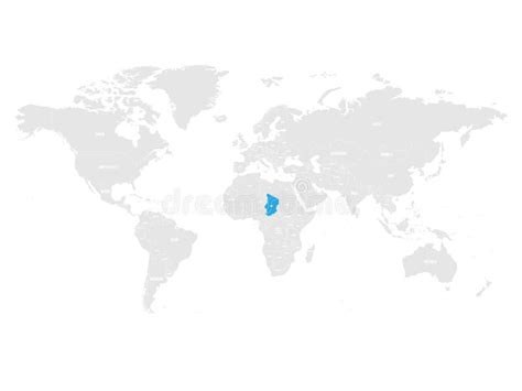 阿尔及利亚由在灰色世界政治地图的蓝色指示了 也corel凹道例证向量 向量例证 插画 包括有 乍得 概念 103086344