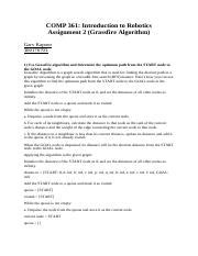 Garv Kapoor Assignment 2 Graph Based Path Planning Docx COMP 361