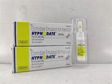 Etomidate Injection Hypnodate 2mgml Injection At ₹ 250vial