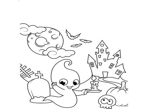 Haunted House Coloring Pages Simple