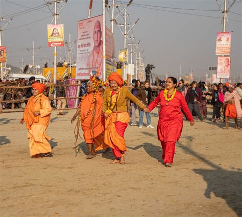 Sadhu Arrives To Take Holly Dip In River Ganges At Kumbh Mela Editorial