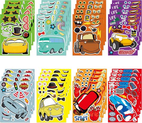 Haz Tus Propias Hojas De Calcomanías De Autos Recuerdos De Fiesta De
