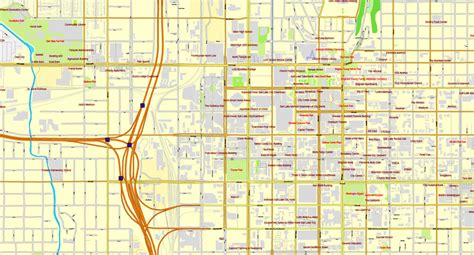 Salt Lake City Utah Printable Vector Street City Plan Map V3 201608