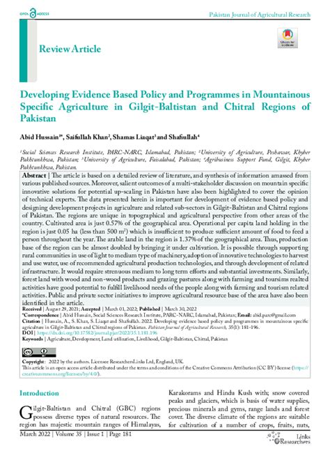 Pdf Developing Evidence Based Policy And Programmes In Mountainous