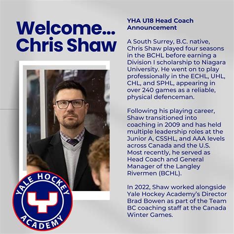 Yale Hockey Academy Major Coaching Announcement 📣 It Is With Great