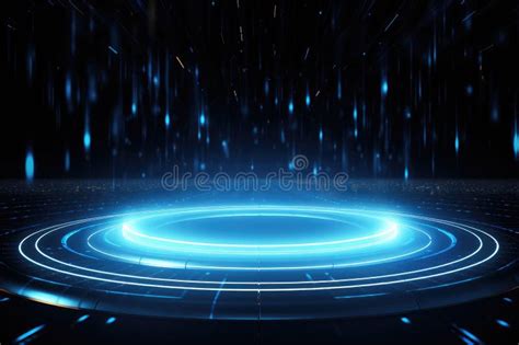 Futuristic Technology Background Circle Geometric Generative Ai Stock Illustration