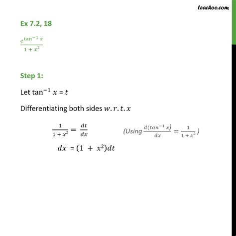 Ex 7 2 18 Integrate E Tan 1 X 1 X 2 Ncert Maths