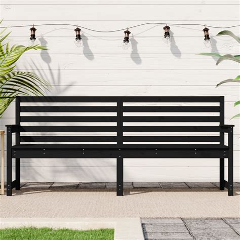 Maison Exclusive Banc De Jardin Noir 2035x48x915 Cm Bois Massif De